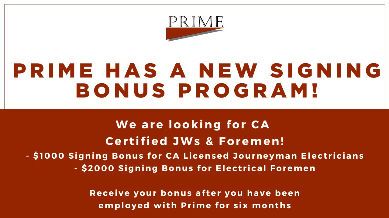 JOIN OUR TEAM - Prime Electrical